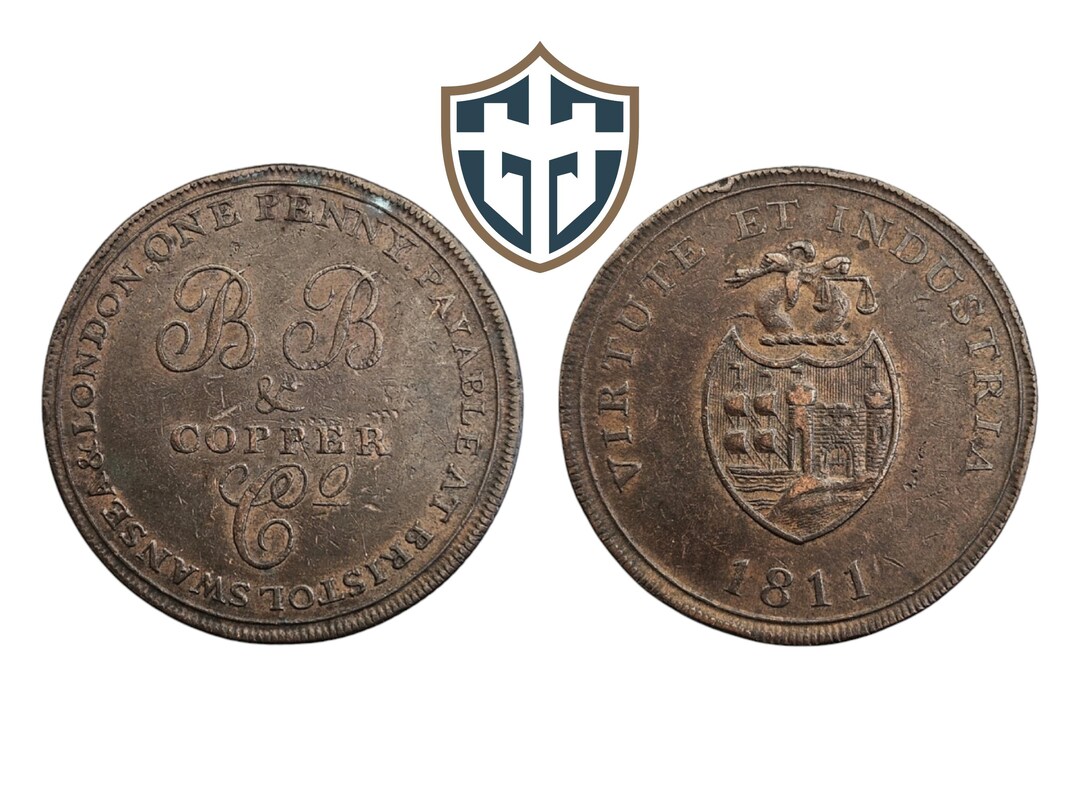 Copper Bristol Brass & Copper Co Halfpenny Condor Token Circa 1811 AD ...