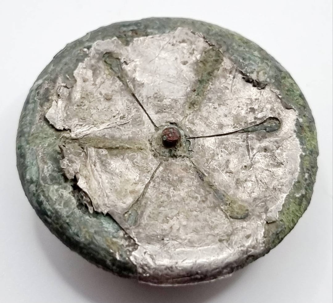 Very Scarce Bronze and Silver Anglo-saxon Disc Brooch Circa 10th ...