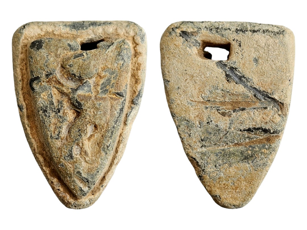 Lead Medieval Shield Shaped Trade Weight With Zoomorphic Lion Circa ...