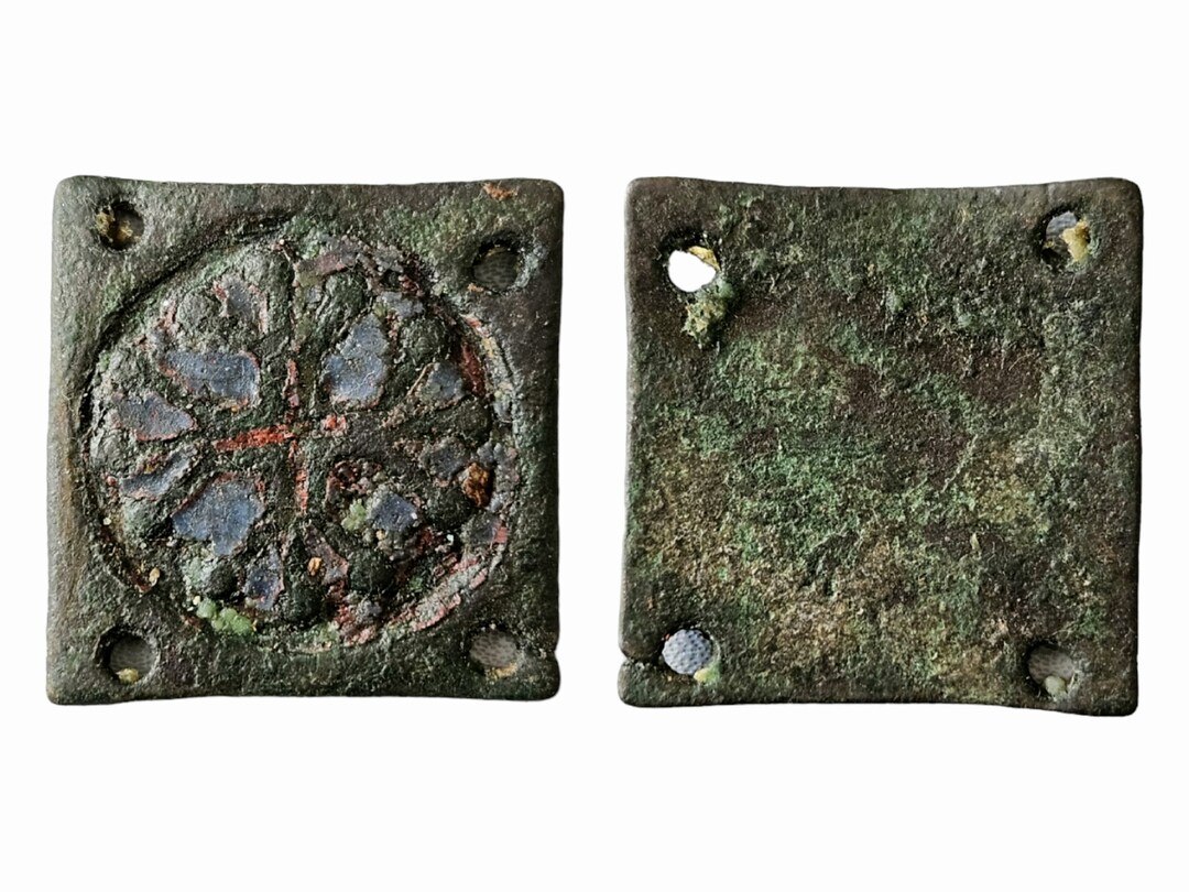 Copper Alloy Medieval Enamelled Mount Circa 1150-1250 AD, Metal ...