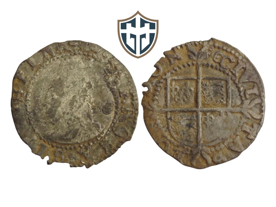 Queen Elizabeth I Silver Hammered Halfgroat Coin Circa 1595-1598 AD ...