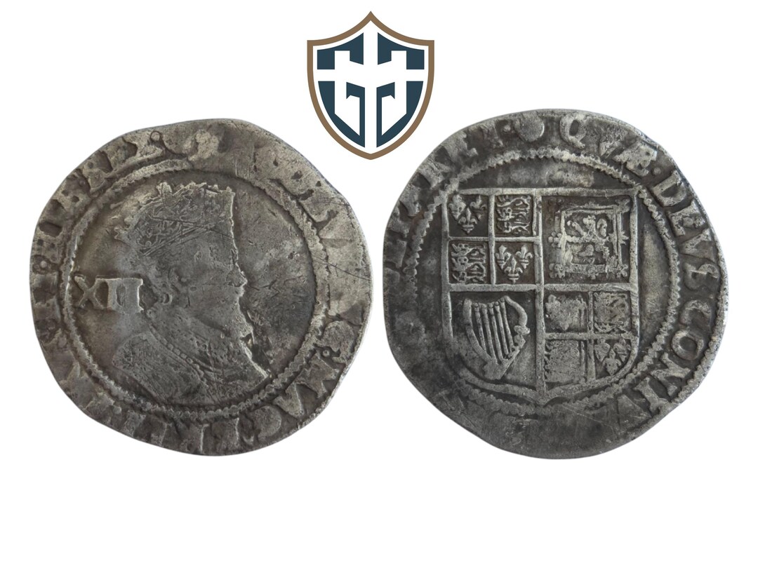 King James I Silver Hammered Shilling Coin Circa 1615 AD, Metal ...