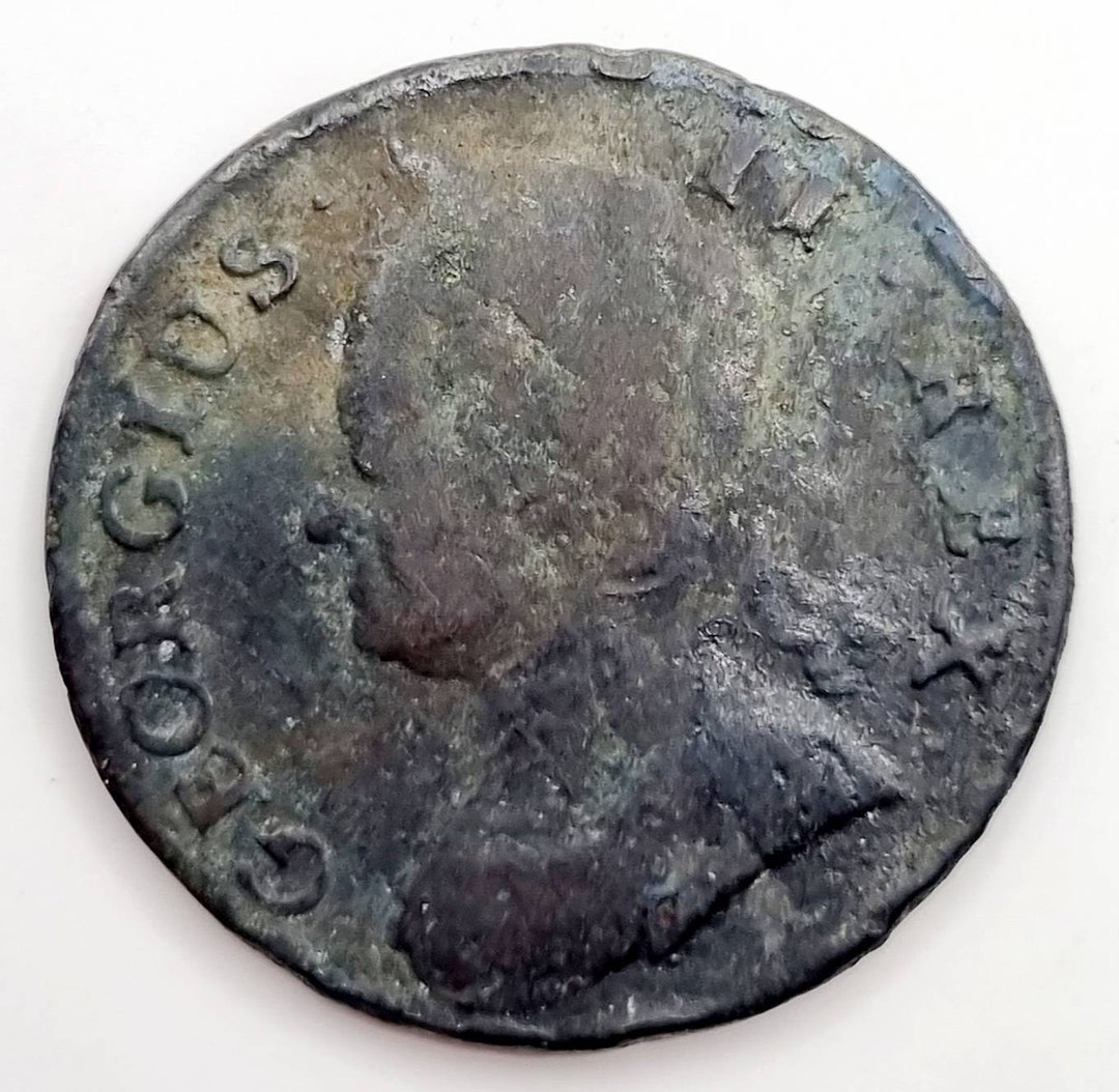 King George II Copper Halfpenny Coin Circa 1743 AD Collecting, Metal ...