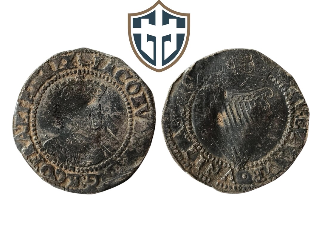 King James I Irish Silver Hammered Sixpence Coin Circa 1603-1625 AD ...