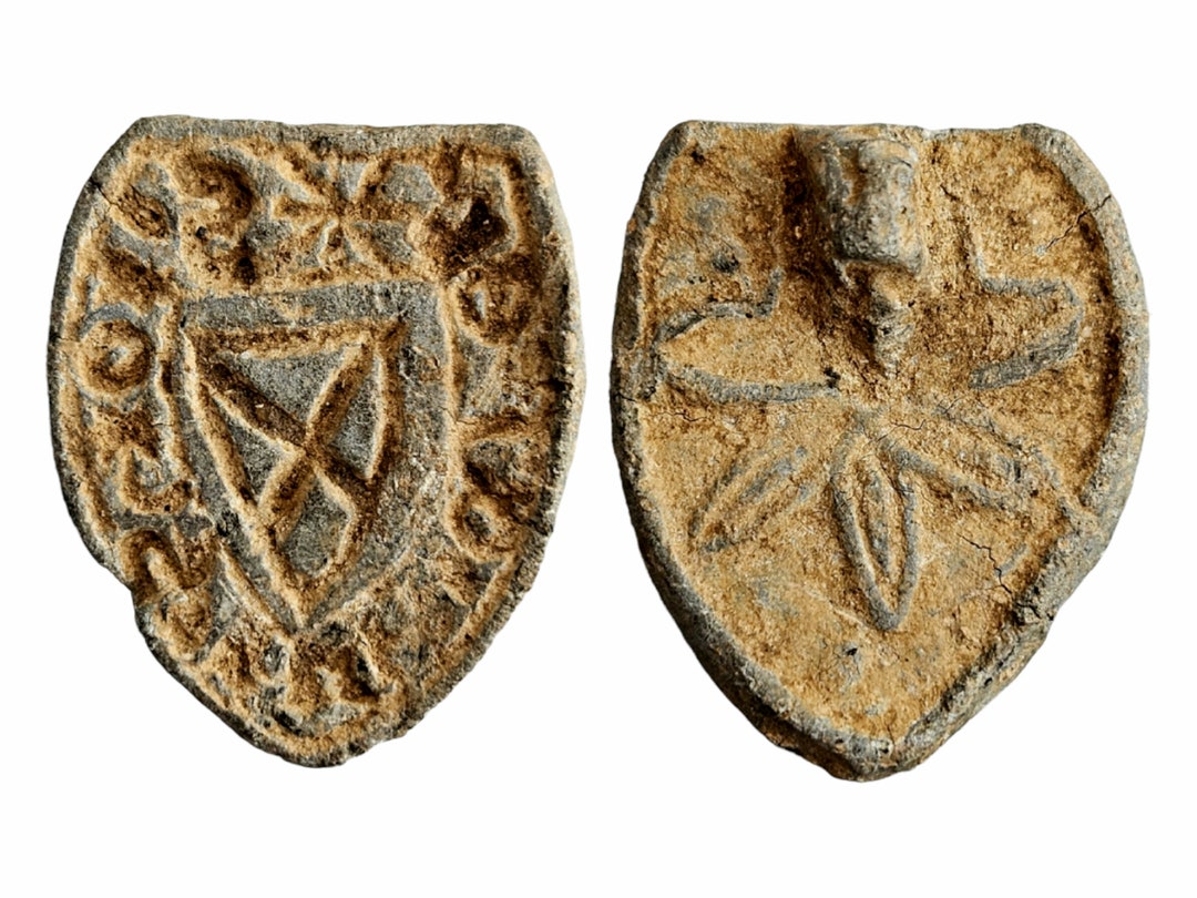 Lead Medieval Shield-shaped Personal Seal Matrix Circa 1200-1300 AD ...
