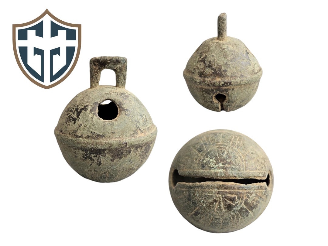 Large Post Medieval Crotal Bell With Hammer Makers Mark Circa 16th-17th ...