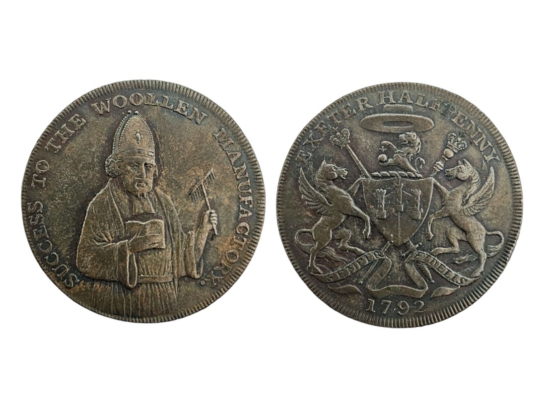 Devonshire-exeter Bishop Blaze Copper Halfpenny Condor Token Circa 1792 ...