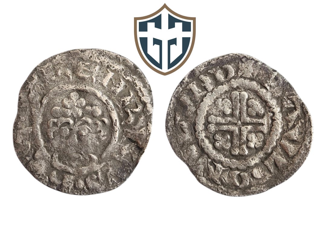 King Henry II Silver Hammered Penny Coin Circa 1180-1189 AD, Short ...