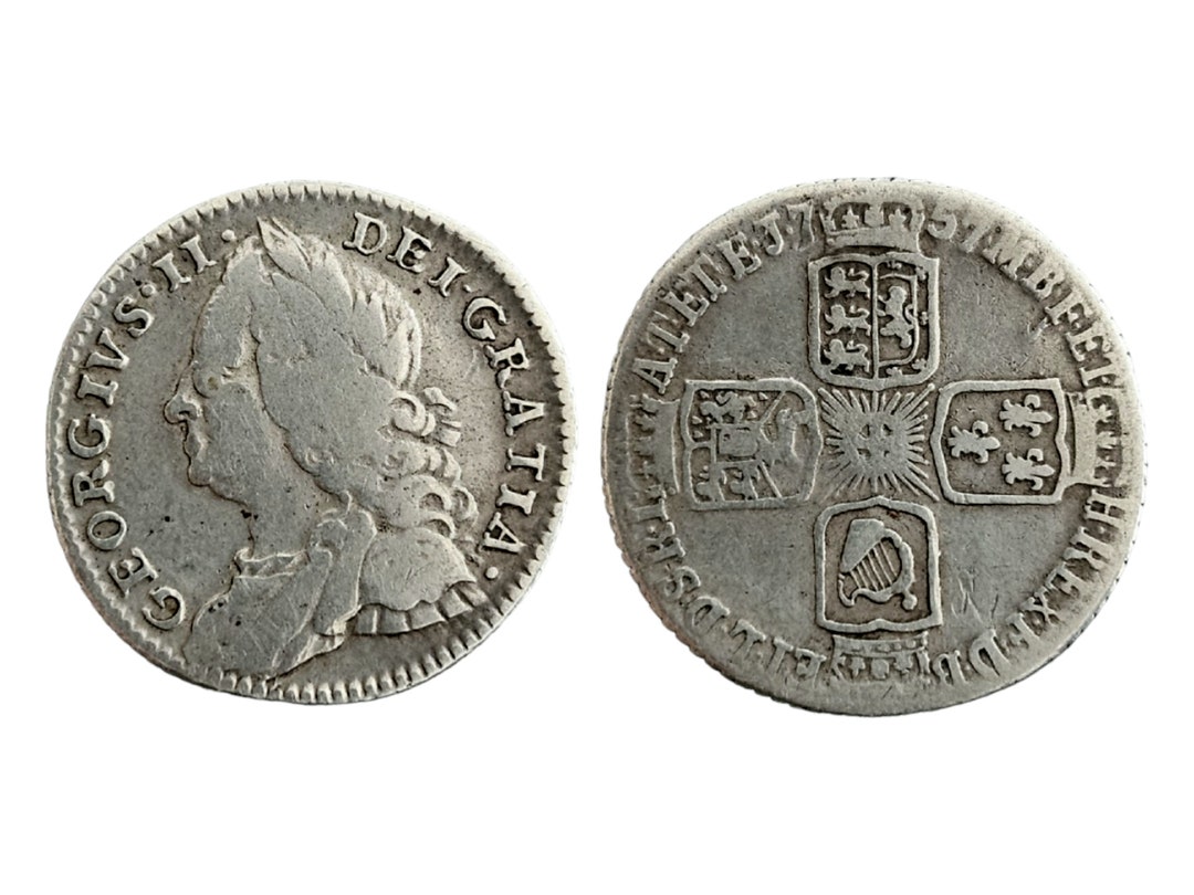King George II Silver Sixpence Coin Circa 1757 AD, Metal Detecting Find ...