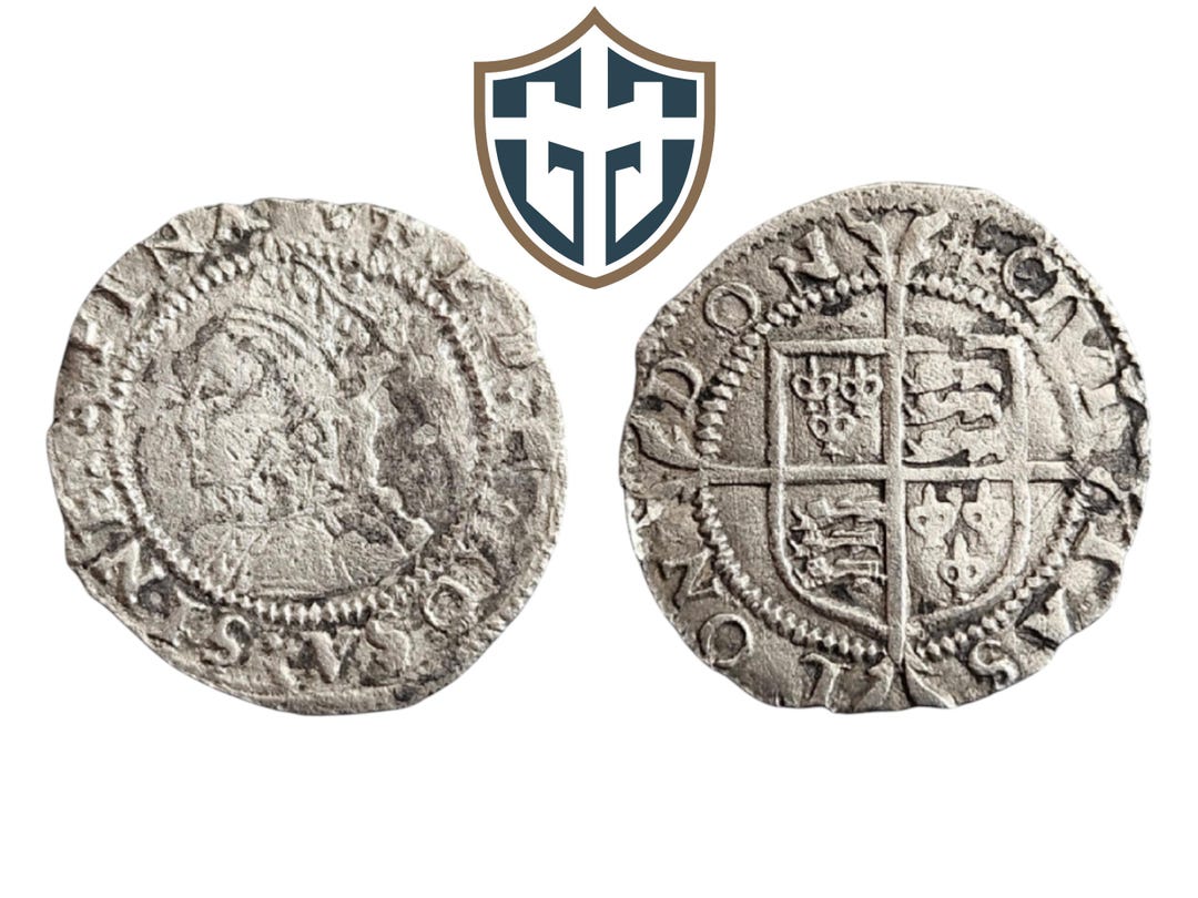 Queen Elizabeth I Silver Hammered Penny Coin Circa 1560-1561 AD, Metal ...