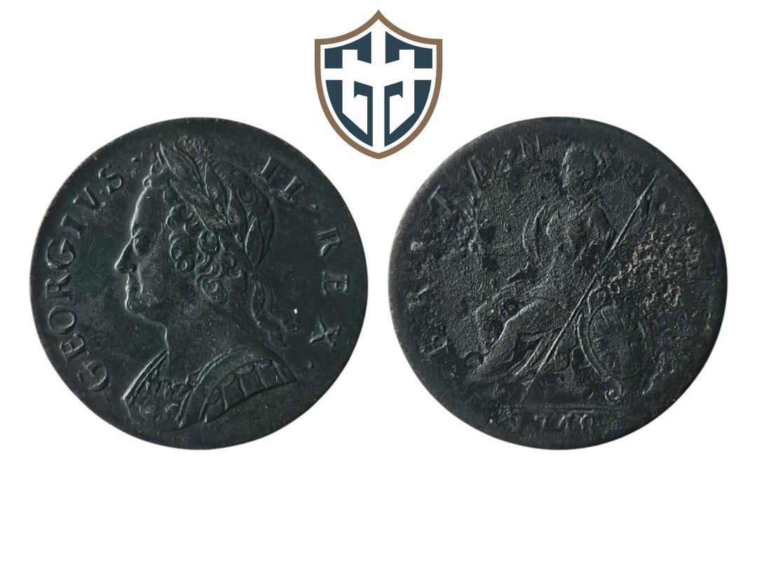 King George II Copper Halfpenny Coin Circa 1748 AD, Metal Detecting ...