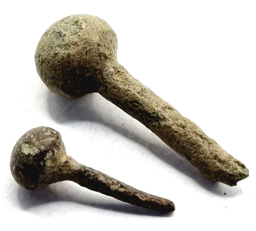 X2 Copper Alloy Roman Pins Circa 1st-4th Century AD, Metal Detecting ...