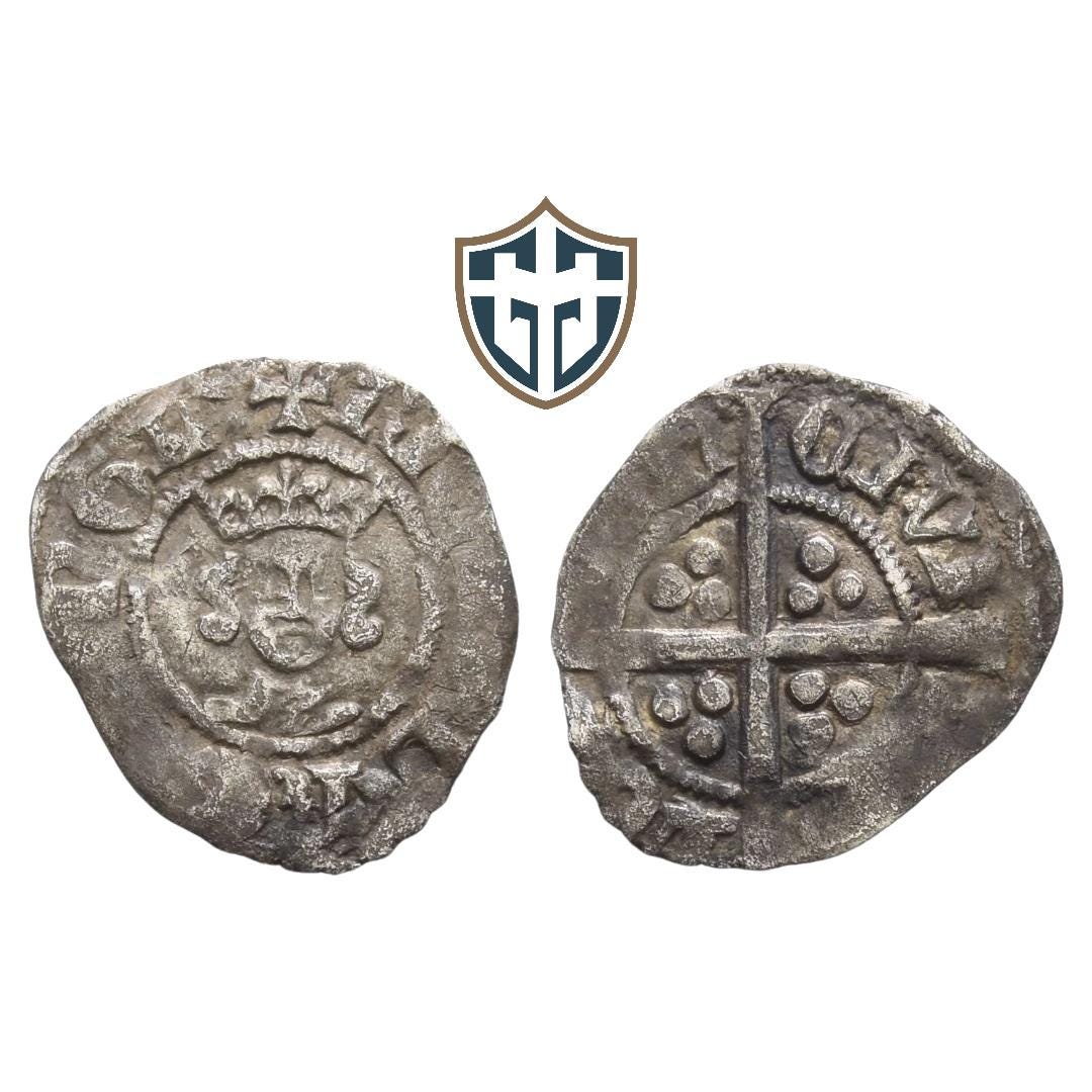 King Richard II Medieval Silver Hammered Halfpenny Coin Circa 1377-1399 ...