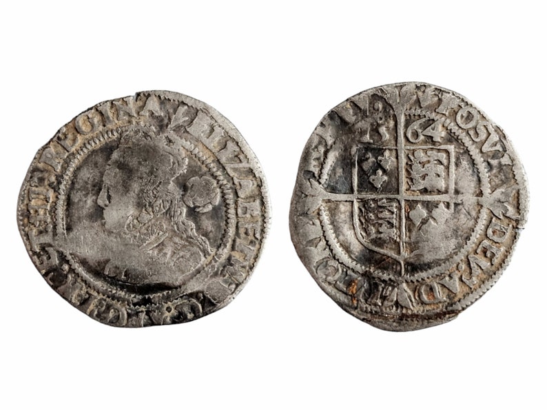Queen Elizabeth I Silver Hammered Threepence Coin Circa 1564 AD, Metal ...