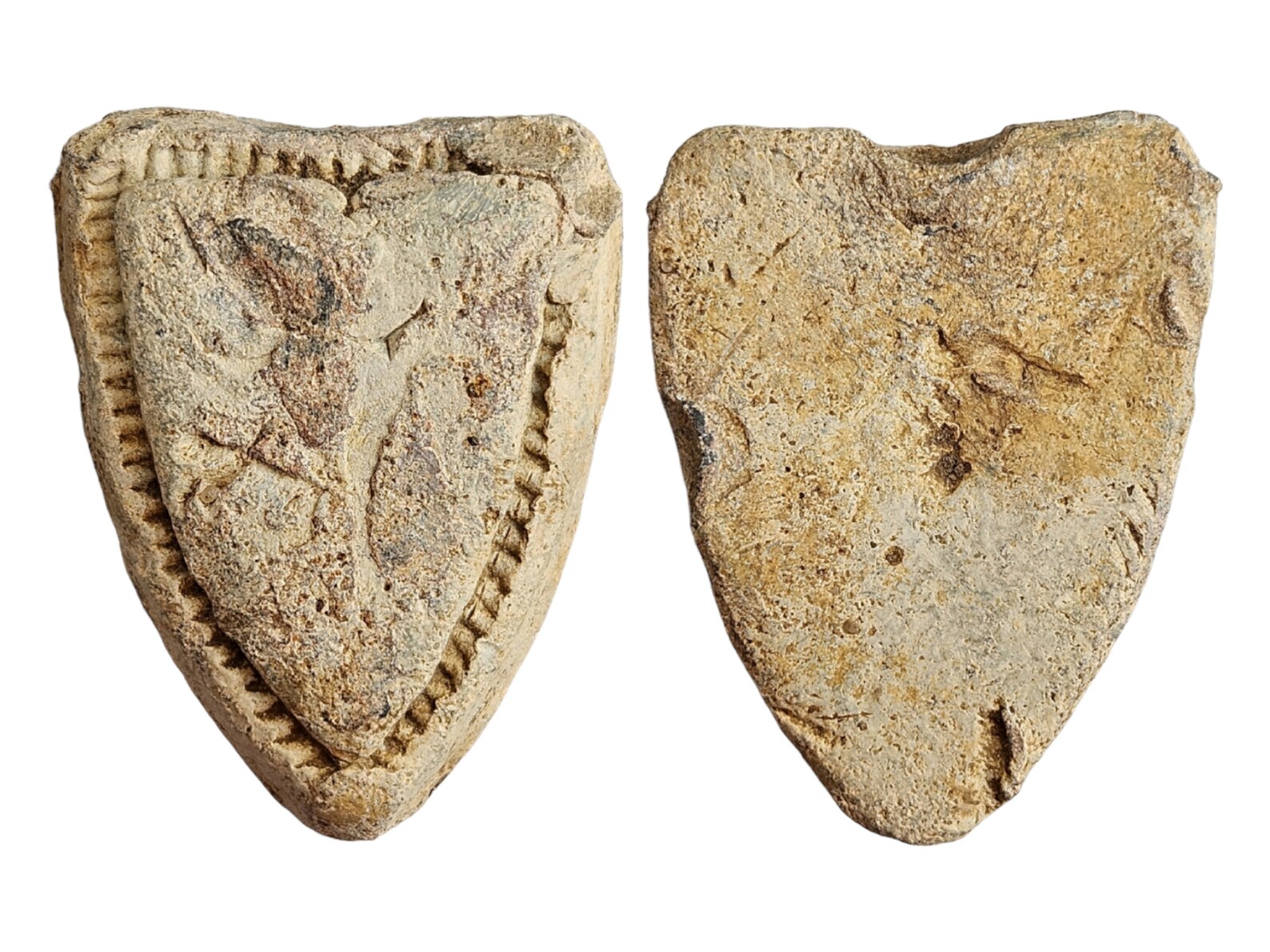 Large Lead Medieval Shield-shaped Trade Weight With Zoomorphic Lion ...