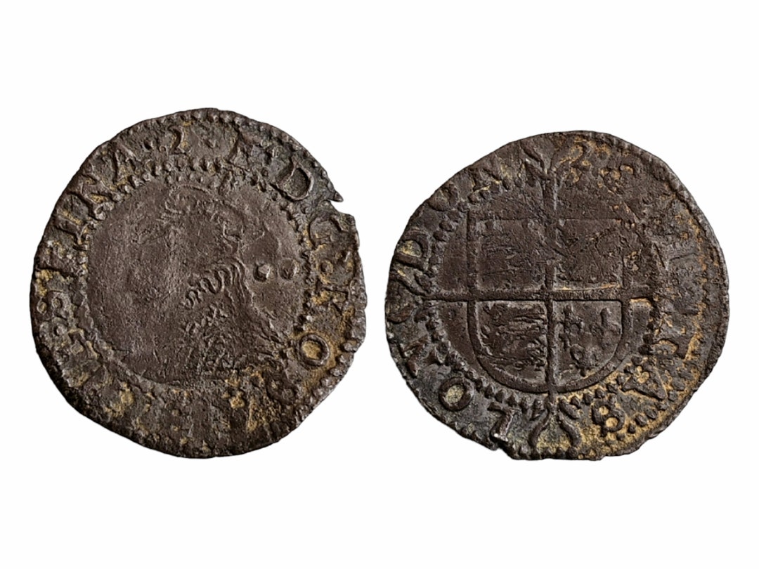 Queen Elizabeth I Silver Tudor Hammered Halfgroat Coin Circa 1602 AD ...