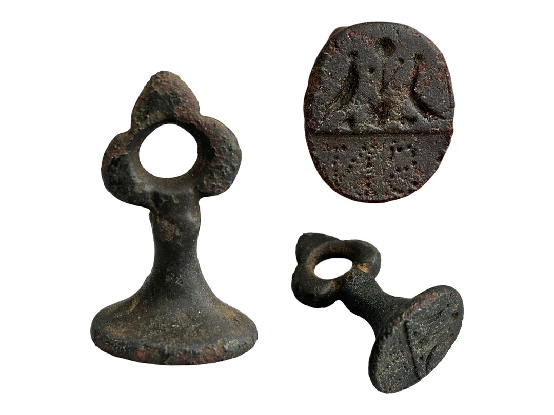 Bronze Medieval Seal Matrix With Bird Motif and Initials Circa 1200 ...