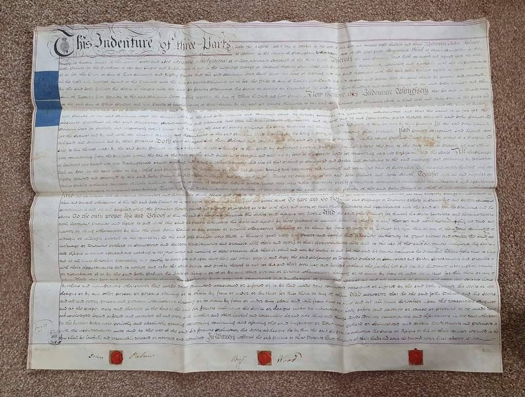 Large Old English Manuscript With Anthromorphic Seals Dated 1803 AD ...