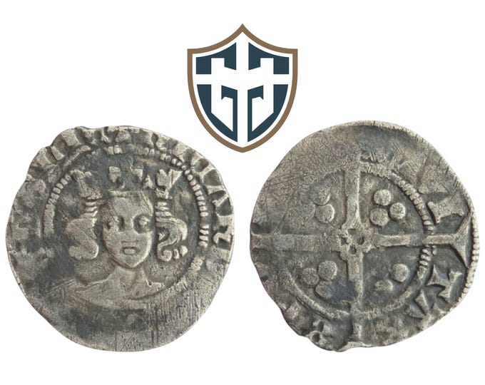 King Richard II Silver Hammered Penny Coin Circa 1377-1399 AD, Metal ...