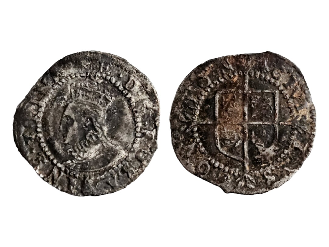 Queen Elizabeth I Silver Hammered Penny Coin Circa 1584-1586 AD, Metal ...