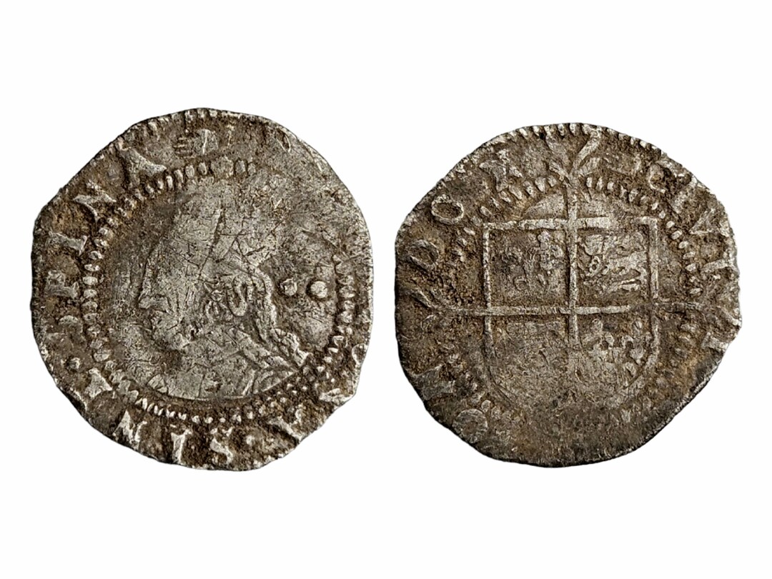 Queen Elizabeth I Silver Hammered Halfgroat Coin Circa 1590-1592 AD ...