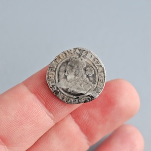 Queen Elizabeth I Silver Hammered Threepence Coin Circa 1564 AD, Metal ...