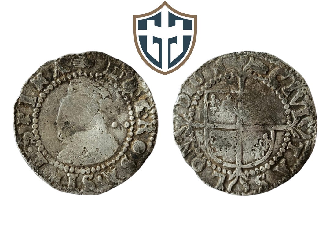 Queen Elizabeth I Silver Hammered Halfgroat Coin Circa 1590-1592 AD ...