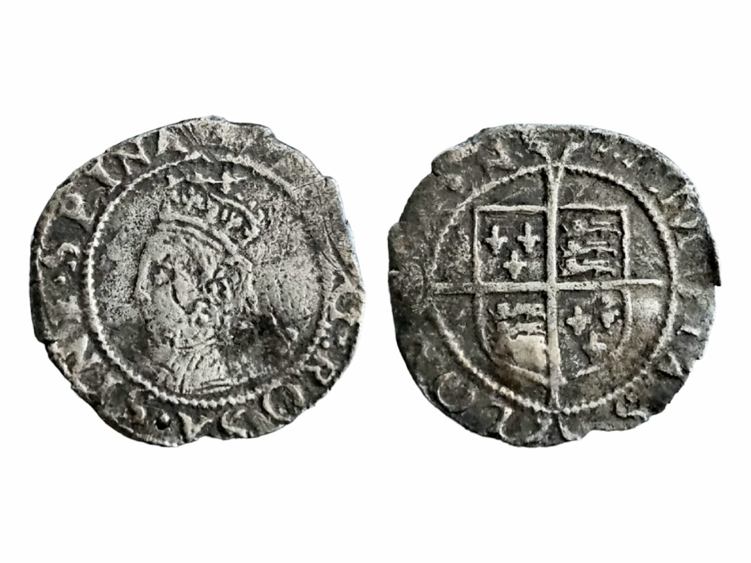 Queen Elizabeth I Silver Hammered Penny Coin Circa 1567-1570 AD, Metal ...