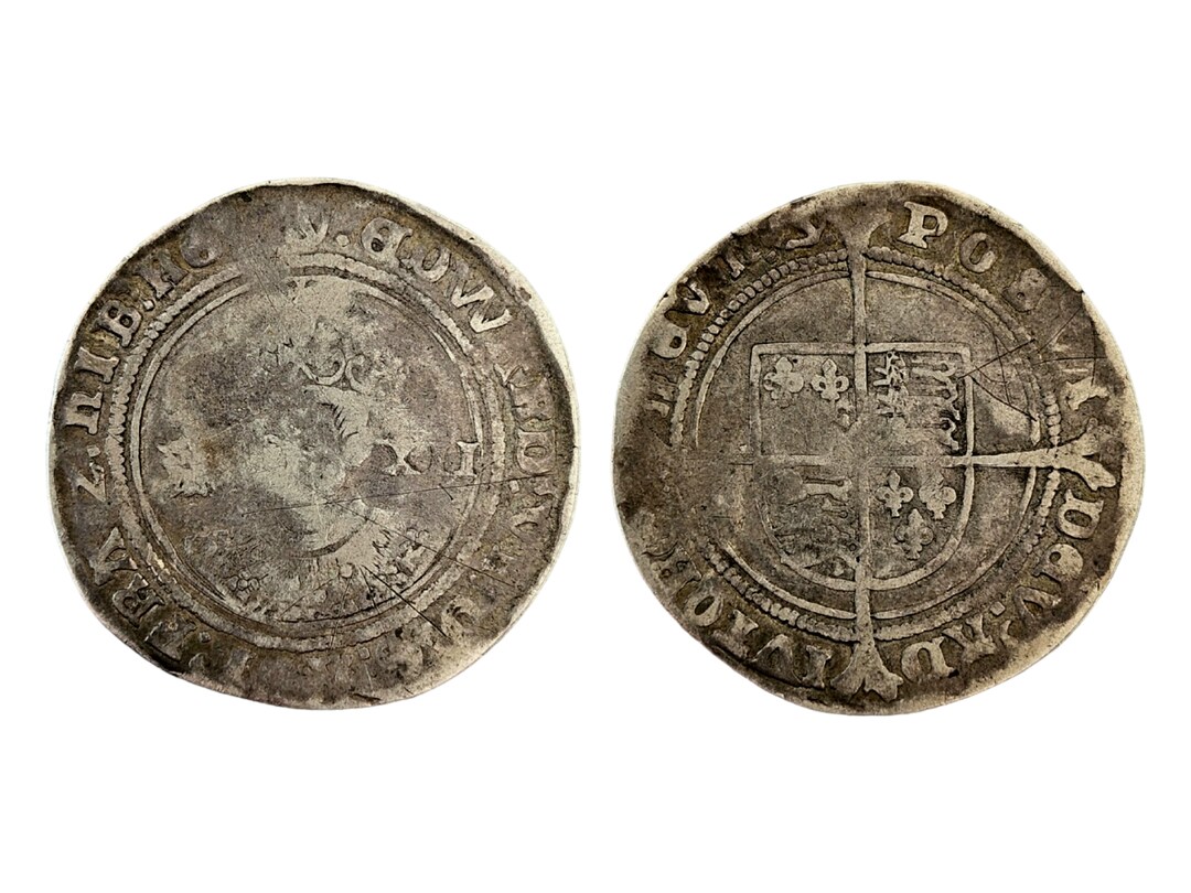 King Edward VI Silver Hammered Shilling Coin Circa 1551 AD, Southwark ...