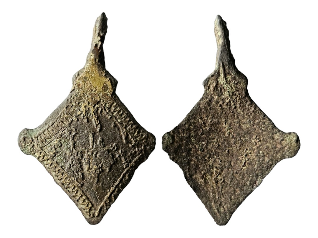 Medieval Copper Alloy Gilt Horse Harness Pendant With Cross Circa 13th ...