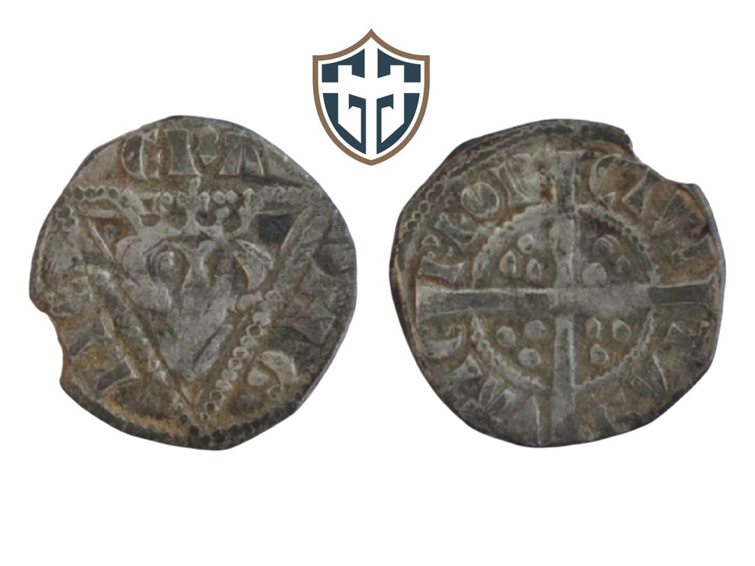 Irish King Edward I Medieval Silver Hammered Farthing Coin Circa 1279 ...