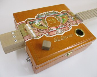 Cigar Box Guitar 3-string Electric or Acoustic Guitar. | Etsy