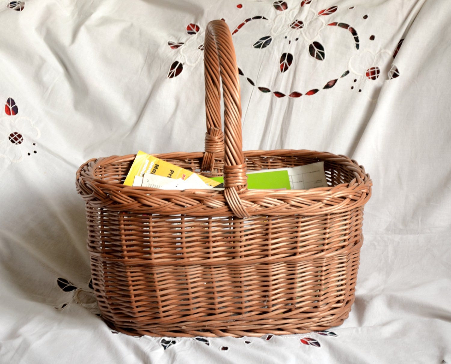Handmade Willow Basket Wicker Basket Rectangular Basket - Etsy