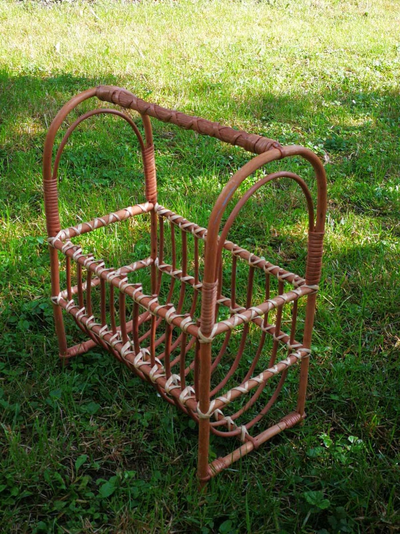 Wicker Magazine Rack Willow Magazine Holder Wicker Newspaper | Etsy