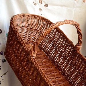 Extra Long Willow Woven Basket With Handle: Large Size - Etsy