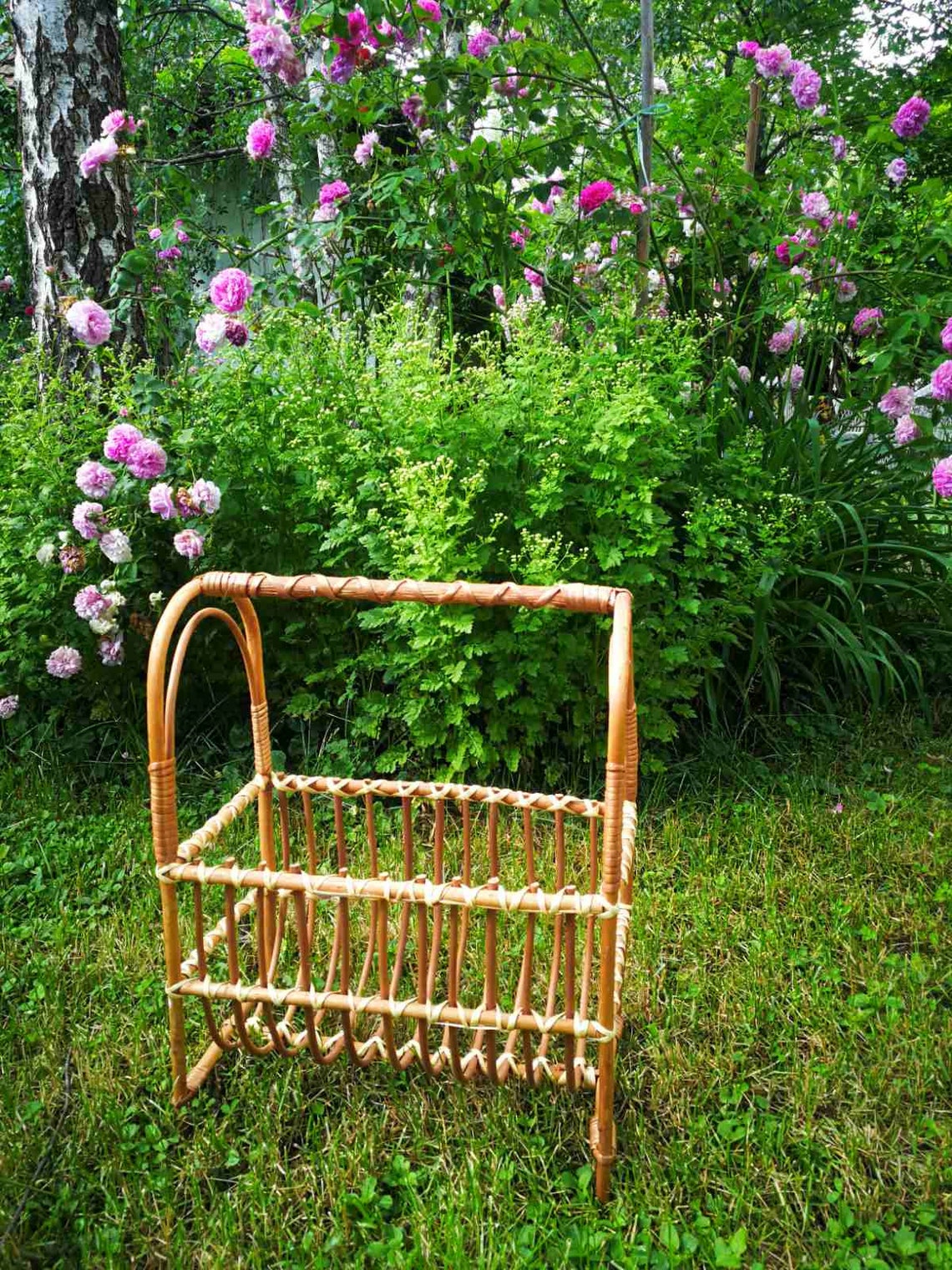 Wicker Magazine Rack Willow Magazine Holder Wicker Newspaper - Etsy