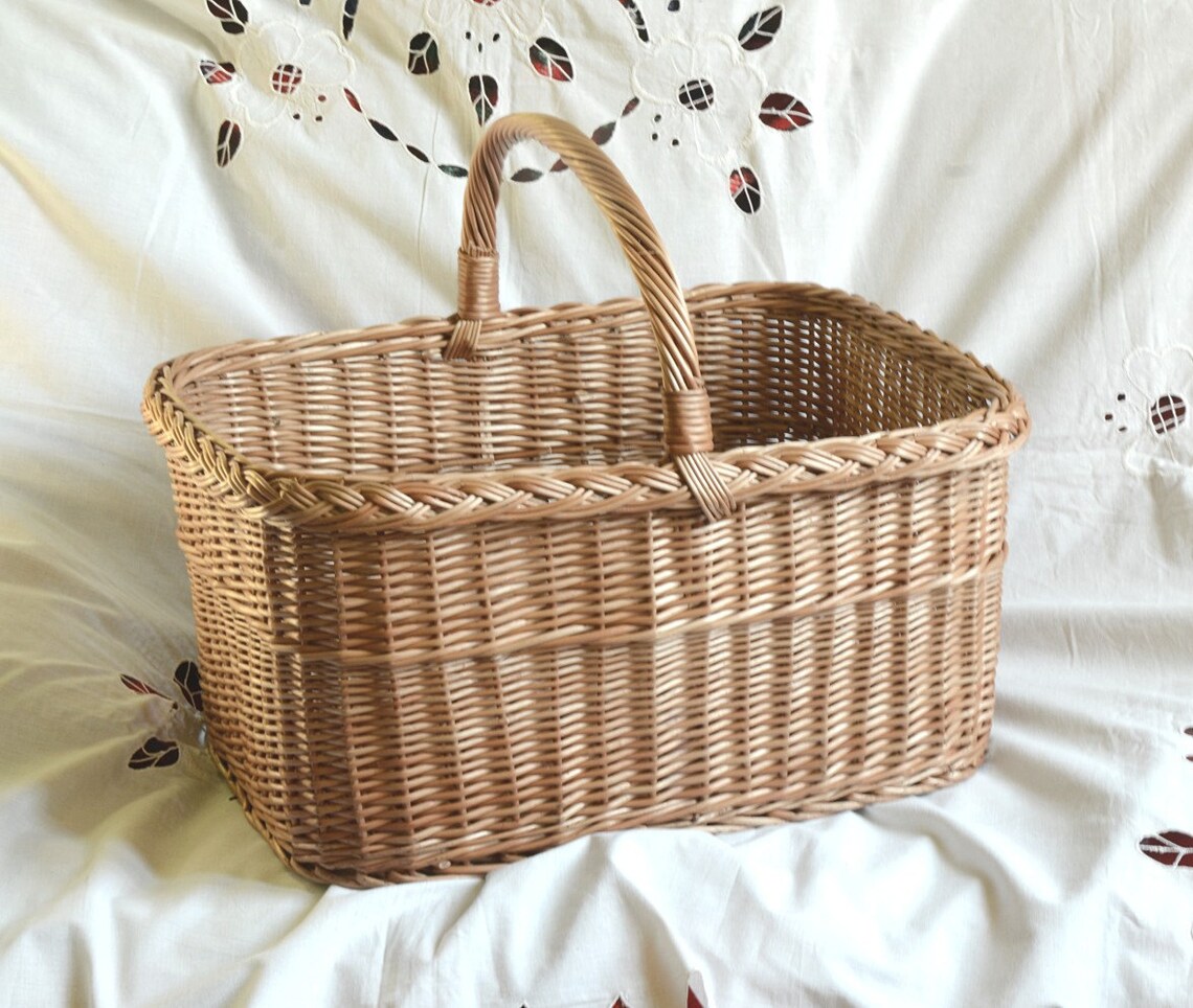 Large Wicker Basket Rectangular Basket Willow Basket Large - Etsy