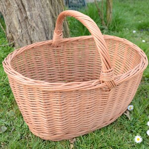 Large Oval Basket, Large Wicker Basket, Handwoven Basket, Rustic Willow ...