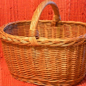 Large Oval Basket, Large Wicker Basket, Handwoven Basket, Rustic Willow ...