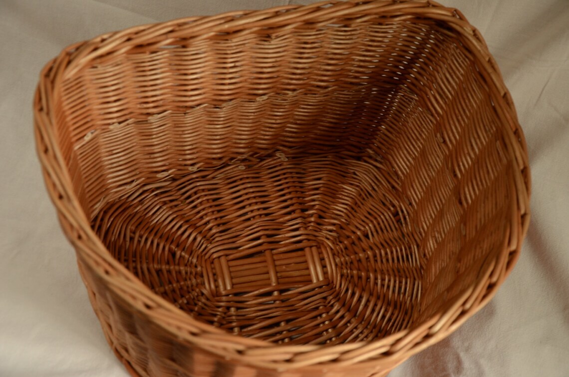Bicycle Basket Hand Woven Wicker Bike Basket Wicker Bicycle - Etsy
