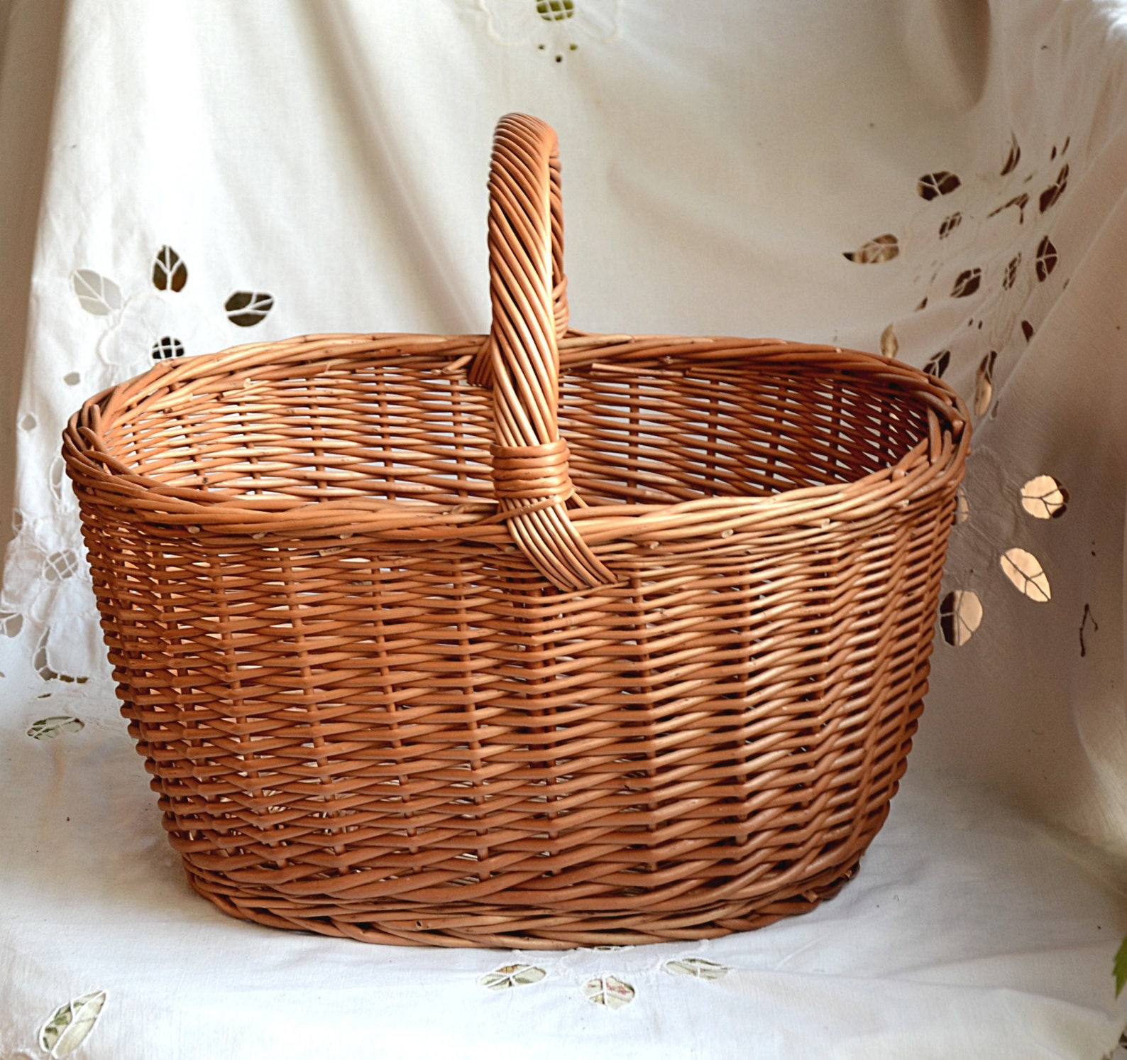 Grote ovale mand grote rieten mand handgeweven mand | Etsy