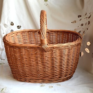 Large Oval Basket, Large Wicker Basket, Handwoven Basket, Rustic Willow ...