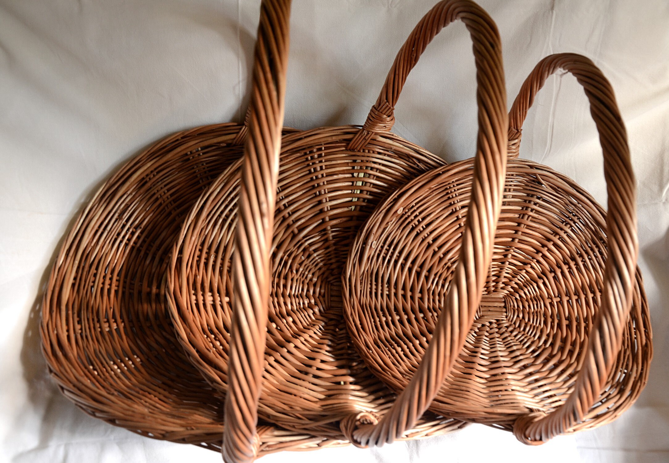 Handwoven Wicker Gathering Basket Garden Basket Log Basket - Etsy