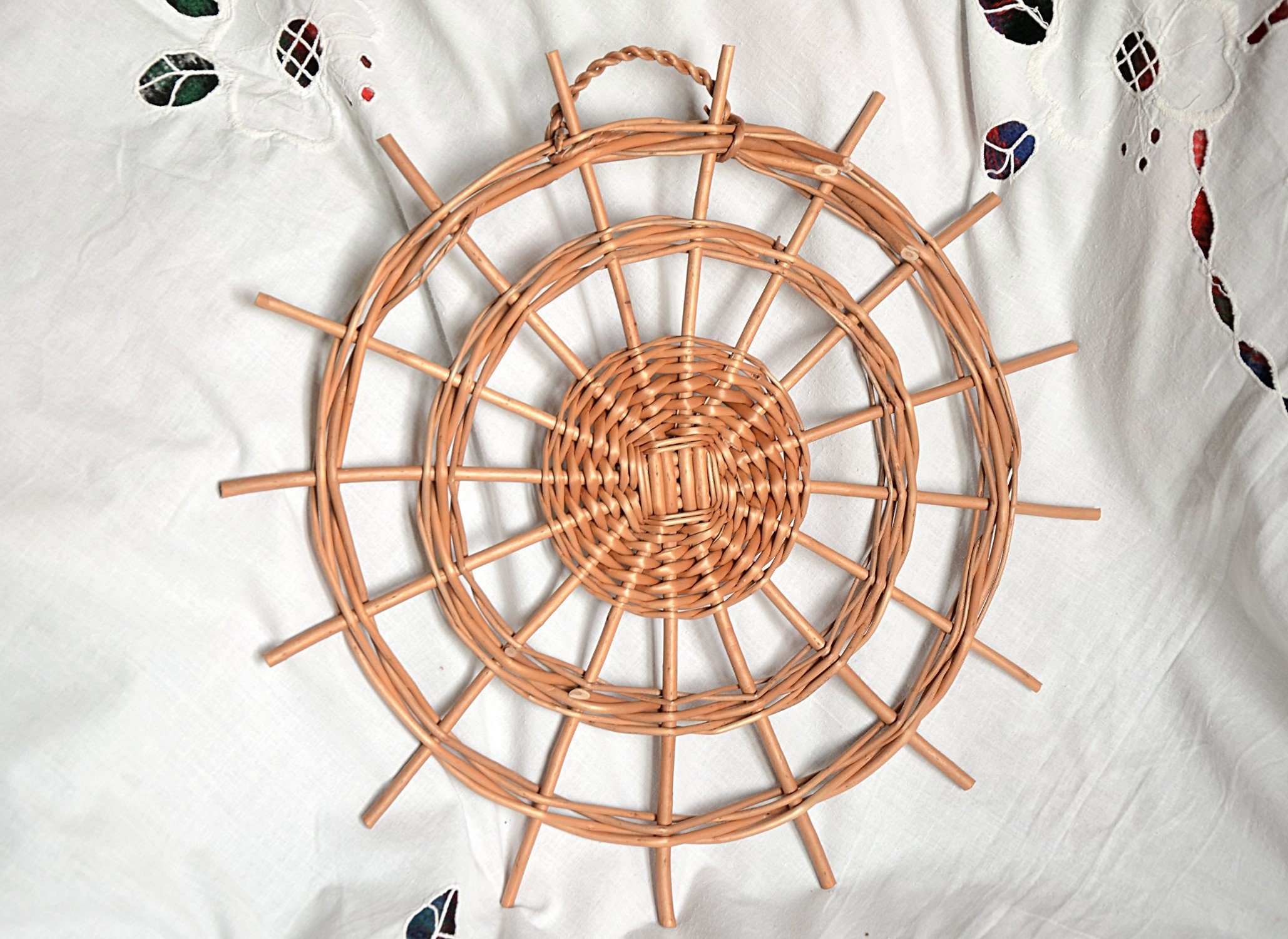 Wicker Wall Decoration Set of 3 Wicker Wall Hangings | Etsy