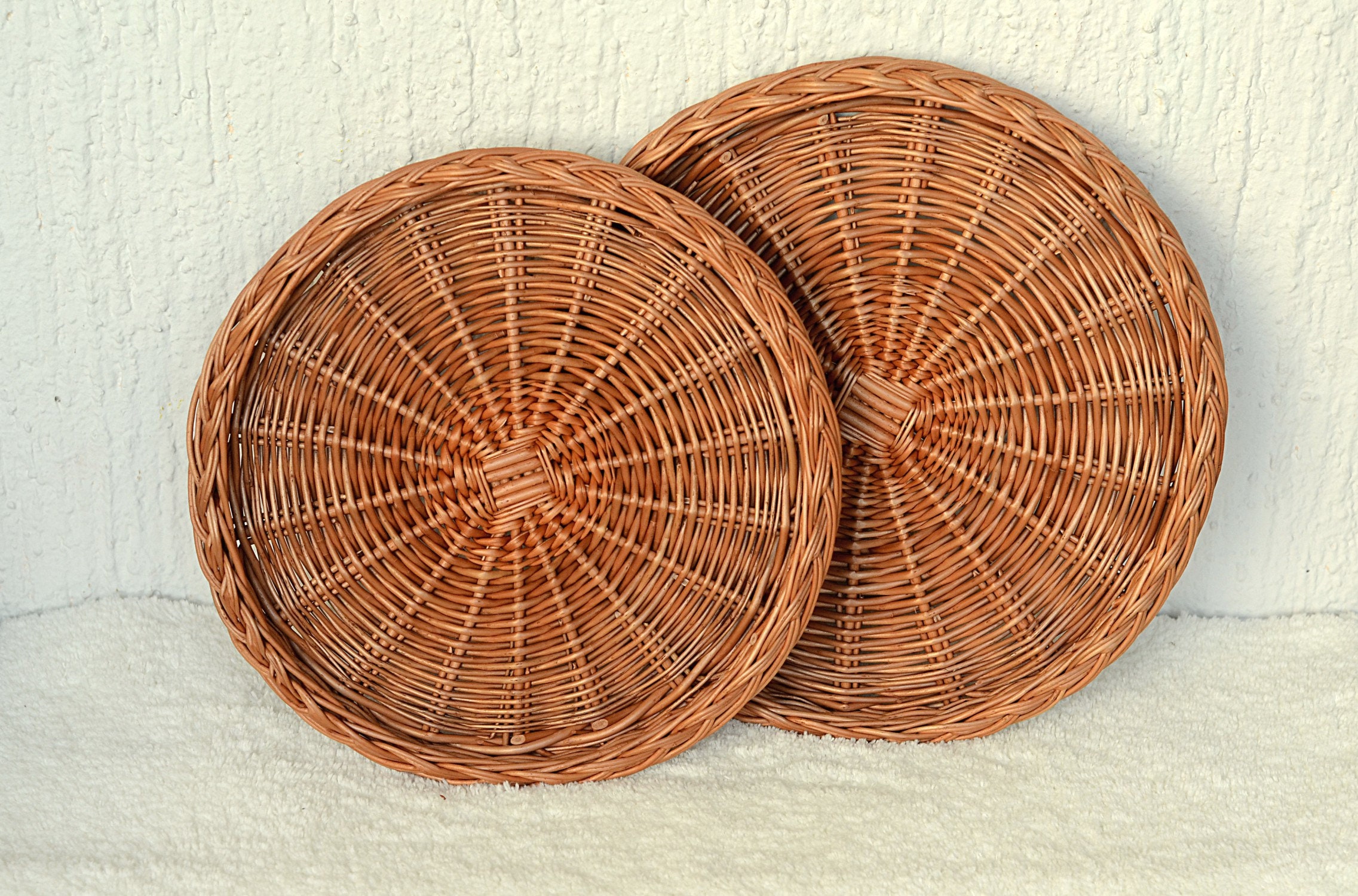 Wicker Pizza Plate Woven Pizza Basket Tray Natural Wicker - Etsy