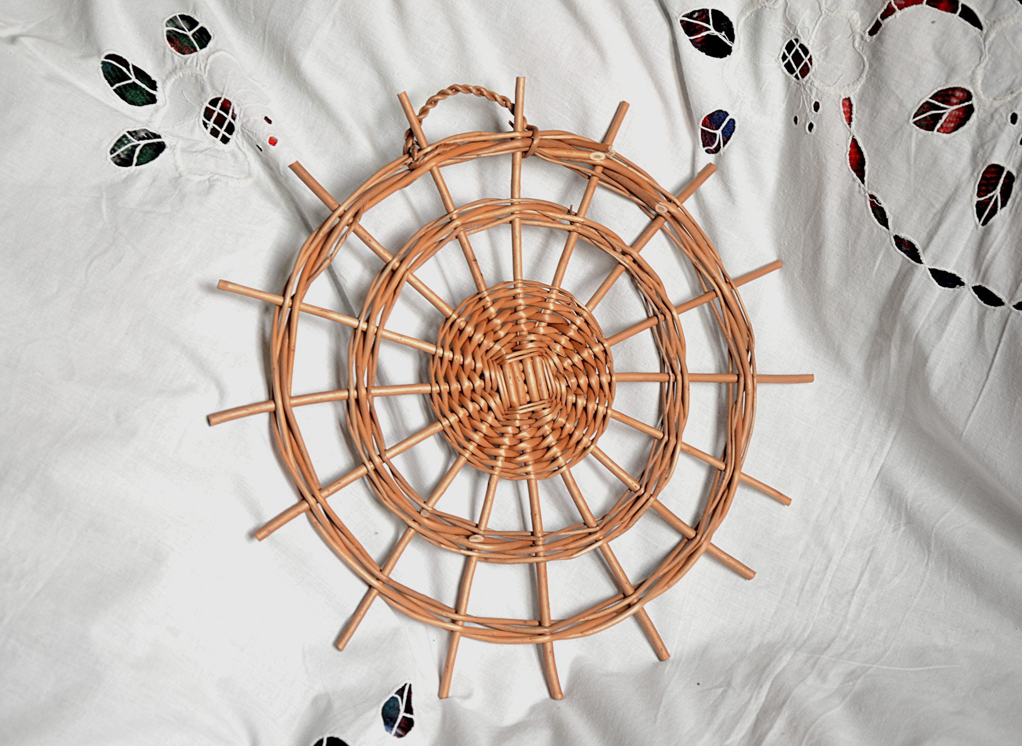 Wicker Wall Decoration Set of 3 Wicker Wall Hangings - Etsy