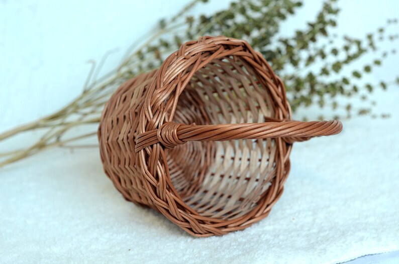 Round Kids Basket Small Round Basket Flower Girl Basket - Etsy