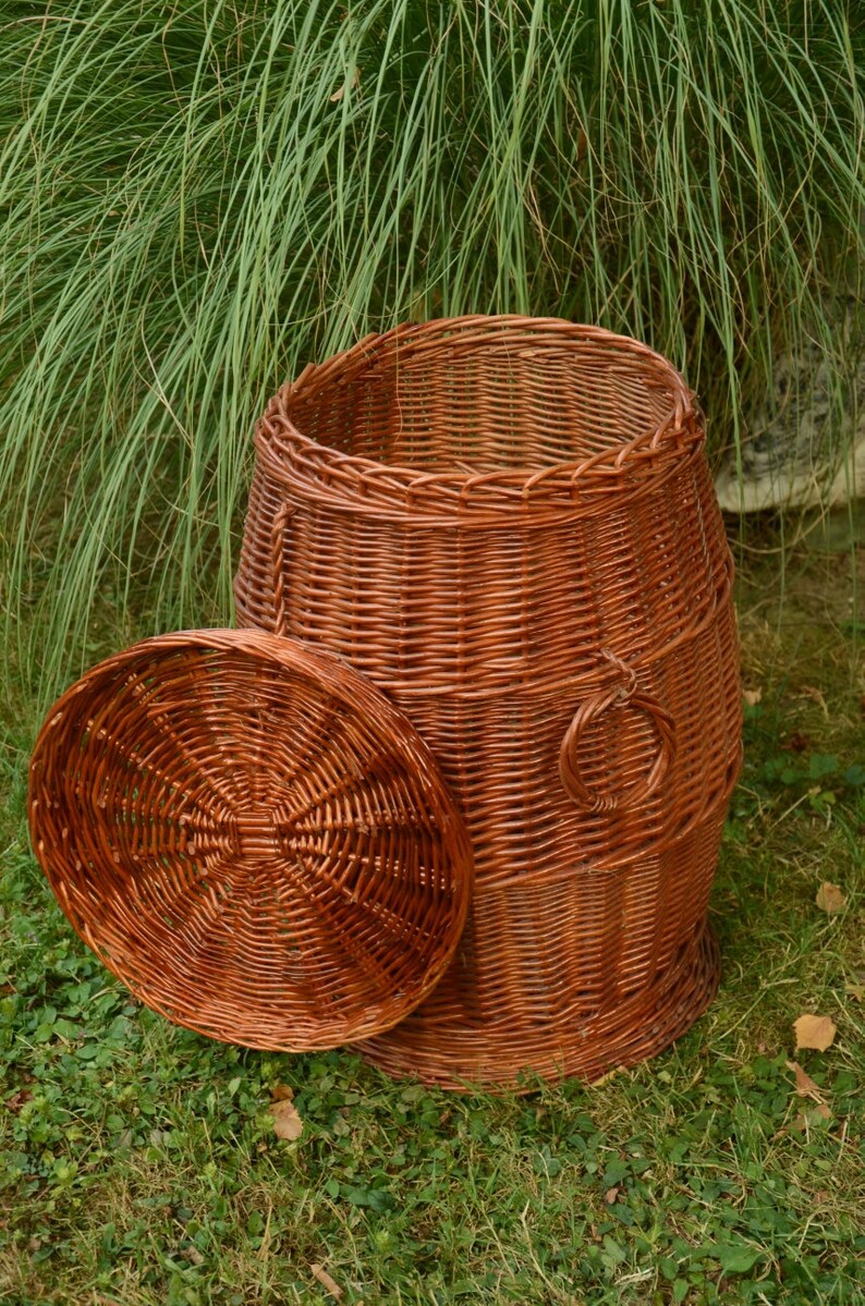 Wicker Laundry Basket Wicker Hamper Basket Handmade Willow | Etsy