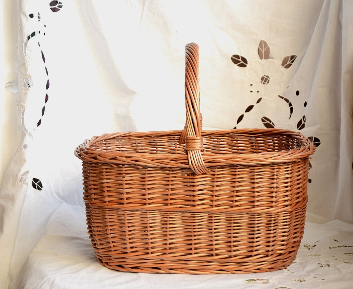 Rectangular Basket Picnic Basket Handmade Willow Basket | Etsy