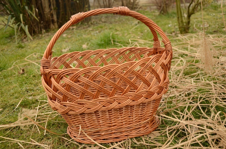 Handmade Wicker Basket Traditional Willow Basket Woven - Etsy